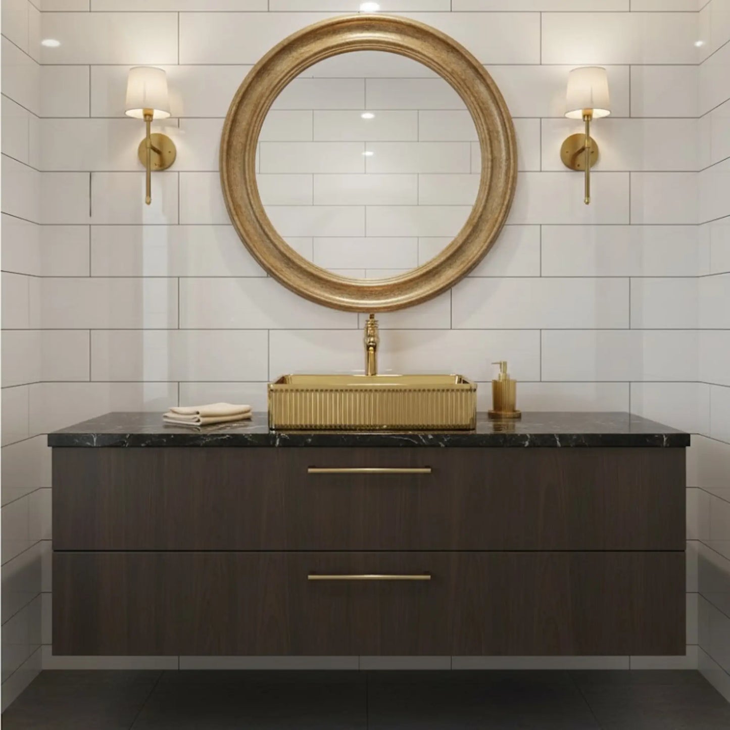 DAHLIA Series Metallic Countertop Wash Basin – 20 x 14 Inch Designer S ...